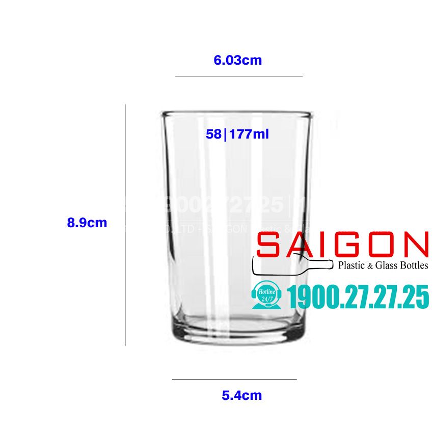 Ly Thủy Tinh Libbey Straight Sided Seltzer 177ml | LIBBEY 58 – ly Thủy Tinh Nhập Khẩu