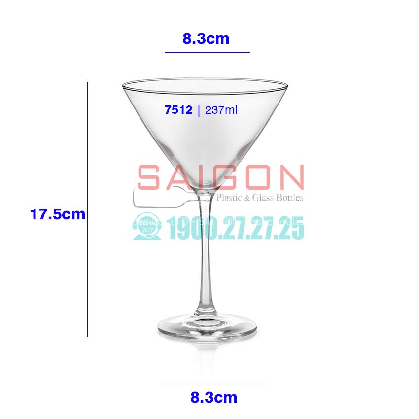 Ly Thủy Tinh Libbey Vina Martini 237ml | Libbey 7512, Nhập Khẩu E.U ...