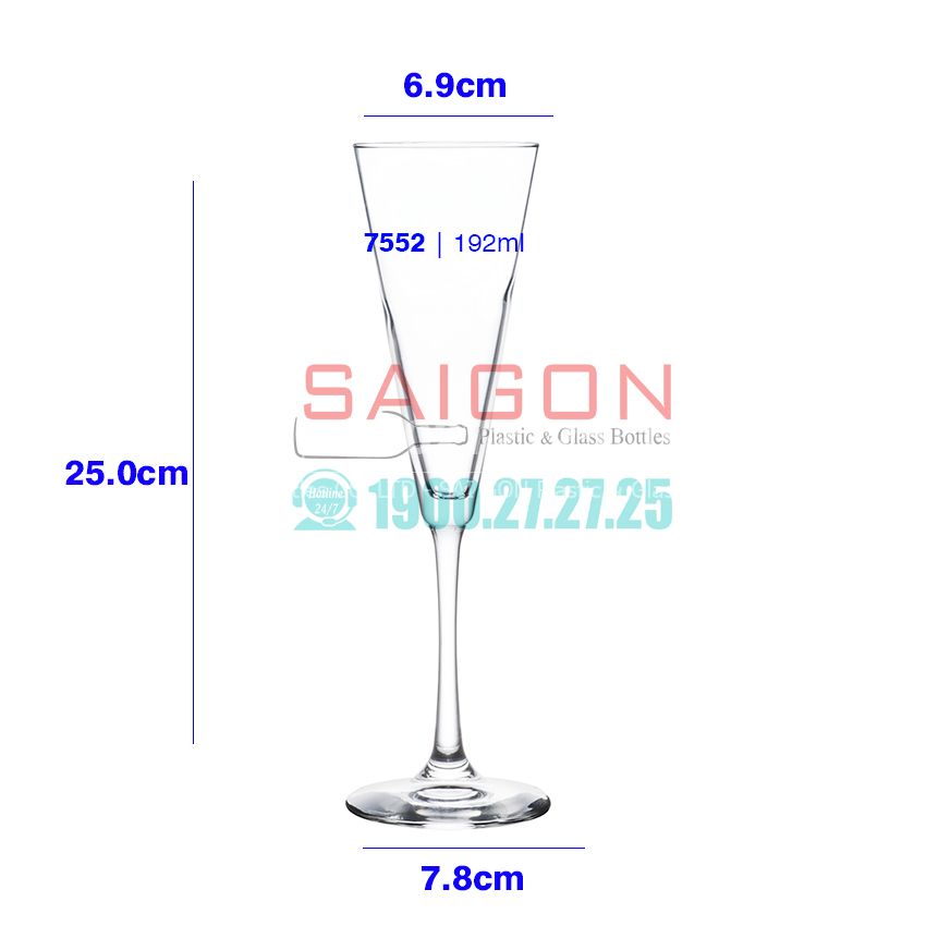 Ly Thủy Tinh Libbey Vina Trumpet Flute 192ml | Libbey 7552, Nhập Khẩu ...