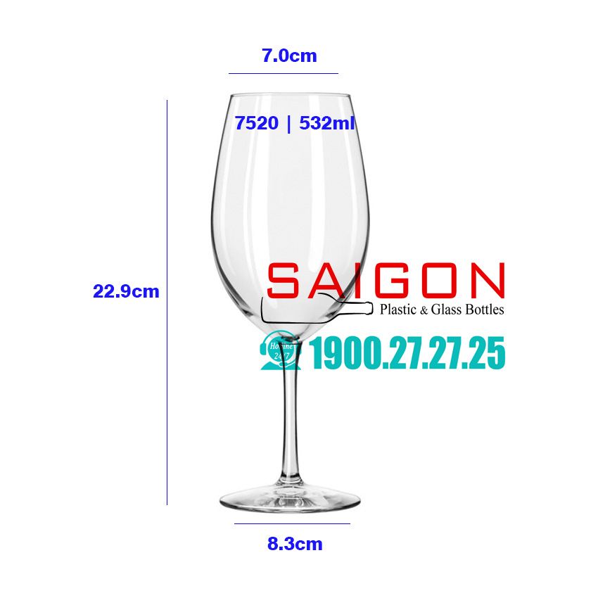 Ly Thủy Tinh Libbey Vina Wine 532ml | Libbey 7520 , Nhập Khẩu USA – ly Thủy Tinh Nhập Khẩu
