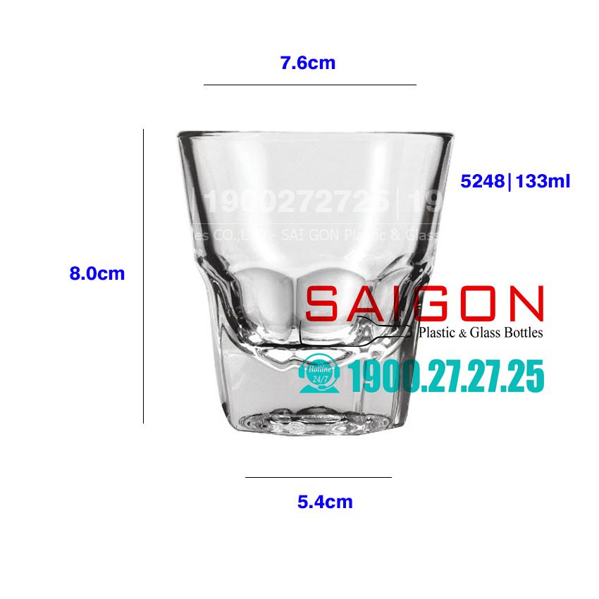 Ly Thủy Tinh Cường Lực Libbey Gibraltar Rocks DuraTuff 133ml – ly Thủy Tinh Nhập Khẩu