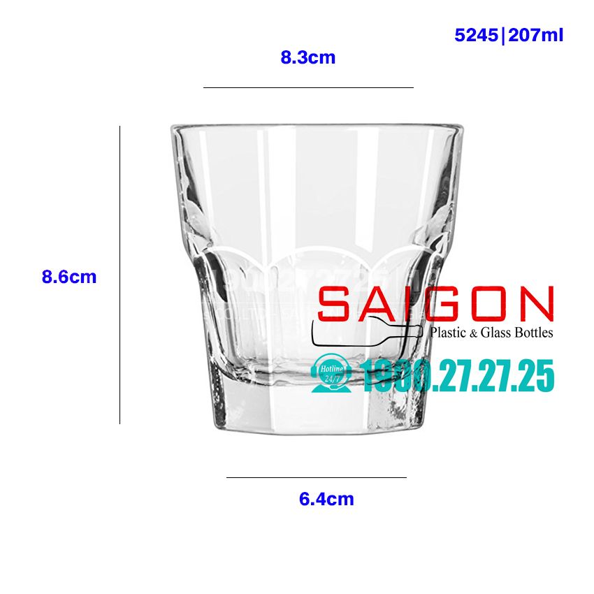 Ly Thủy Tinh Cường Lực Libbey Gibraltar Rocks DuraTuff 207ml – ly Thủy Tinh Nhập Khẩu