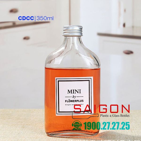 Chai Dẹp cổ Cao Thủy Tinh | Nắp Nhôm , Tùy Chọn Dung Tích – ly Thủy ...