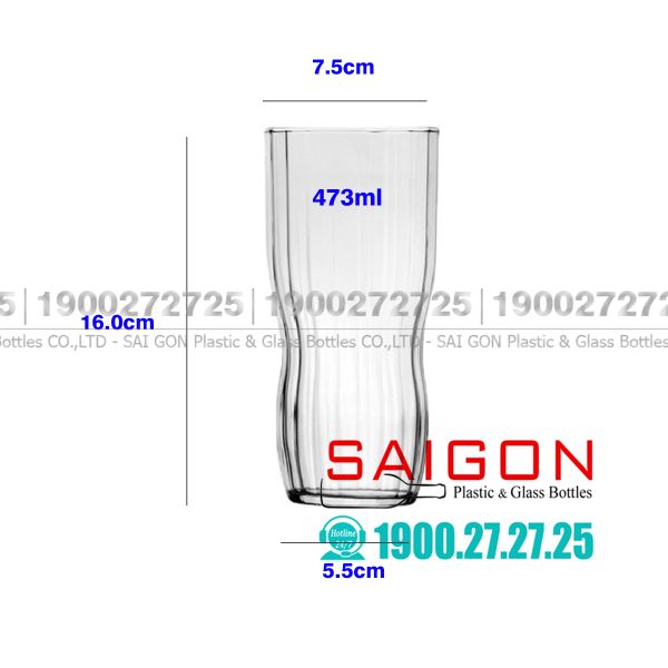 Ly thủy tinh Libbey Stacking Pannello Glass 473ml | LIBBEY 1060 – ly Thủy Tinh Nhập Khẩu