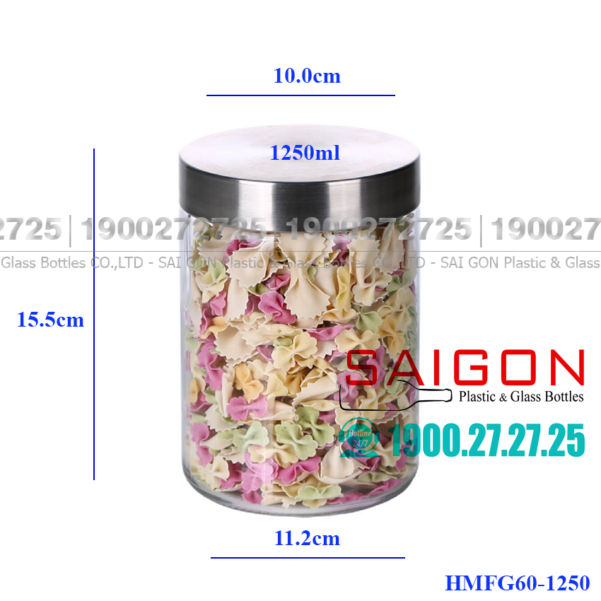 Hũ Thủy Tinh Delisoga Glass Sealed Jar 1250ml , Nắp Inox 304 | HMFG60 ...