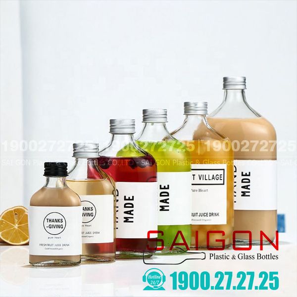 Chai Dẹp cổ Cao Thủy Tinh | Nắp Nhôm , Tùy Chọn Dung Tích – ly Thủy ...