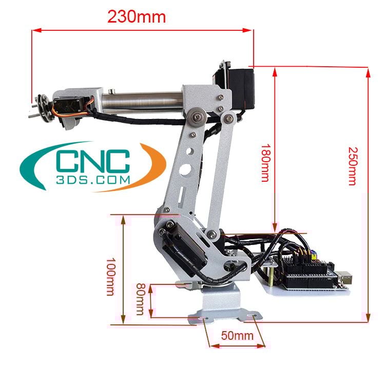 Cánh tay robot mini 6 bậc tự do AMZ-R3 – CNC3DS