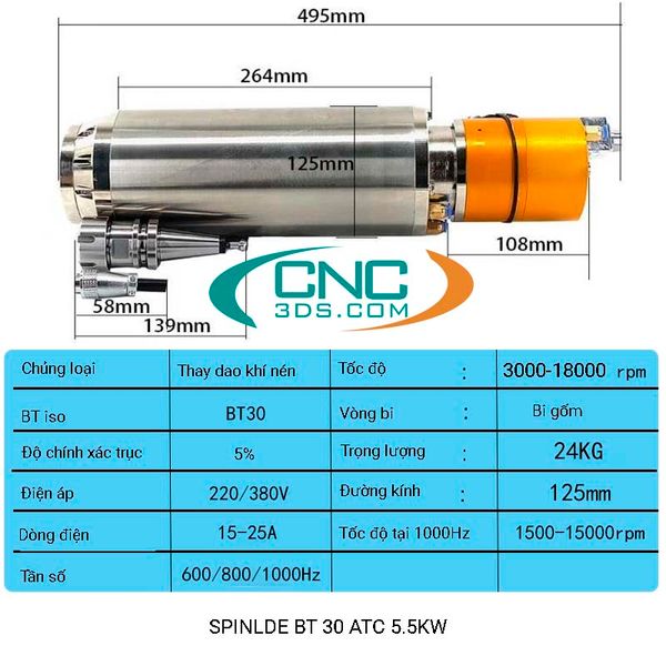 Spindle BT30 ATC - THAY DAO TỰ ĐỘNG – CNC3DS