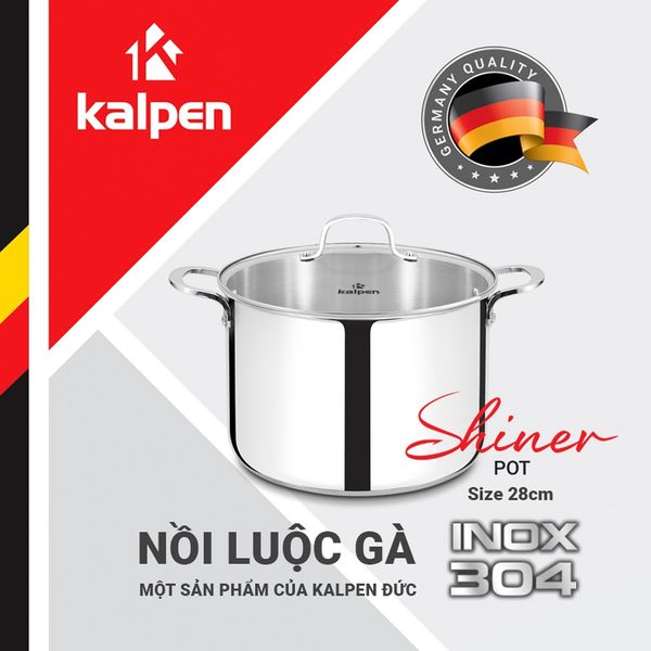 Nồi luộc gà Inox 304 cao cấp 5 đáy Kalpen Shiner KP-3228 28cm – A2ZMART
