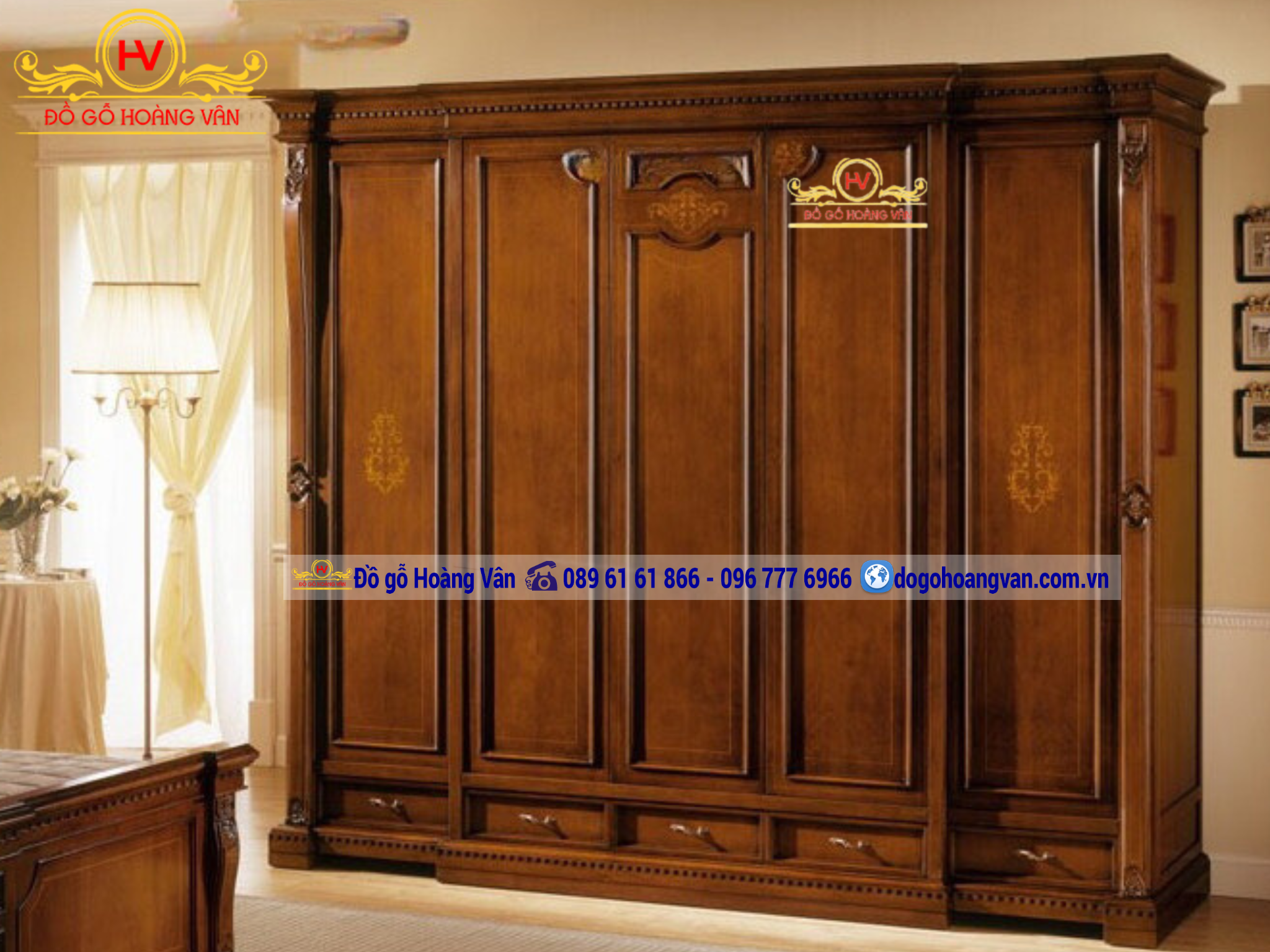 TỦ ÁO TÂN CỔ ĐIỂN GỖ ĐƠN GIẢN TA181 – Đồ gỗ Hoàng Vân