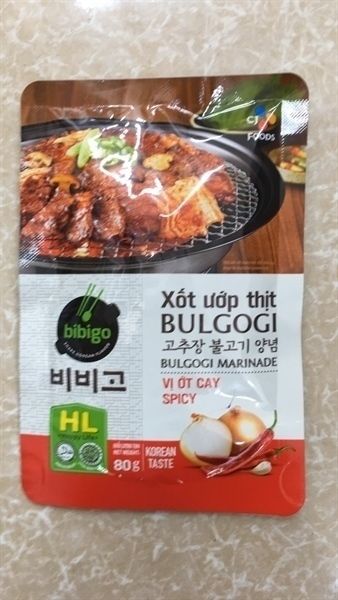 XỐT ƯỚP THỊT BULGOGI VỊ ỚT CAY BIBIGO CJ FOODS 80G – Công ty Cổ phần Đầu tư Prolife