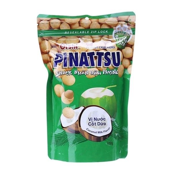 SNACK NHÂN ĐẬU PHỘNG VỊ NƯỚC CỐT DỪA PINATTSU OISHI GÓI 100G/20 – Công ...