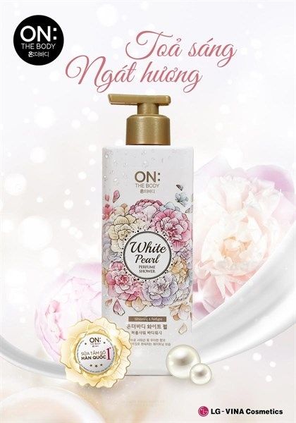 ON THE BODY WHITE PEARL BODY WASH 500G, SỮA TẮM DƯỠNG ẨM HƯƠNG NƯỚC HO ...