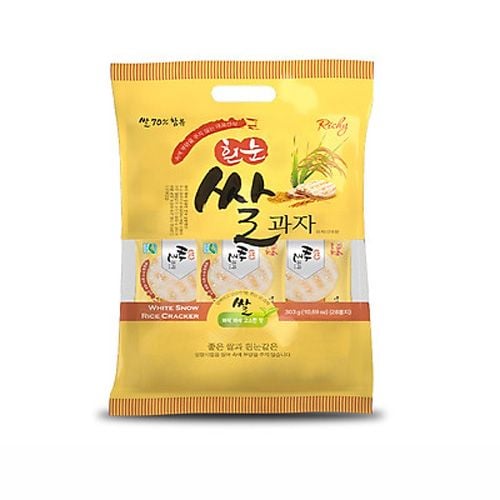 Korean White Snow Rice Crackers Richy 303G – Nam An Market