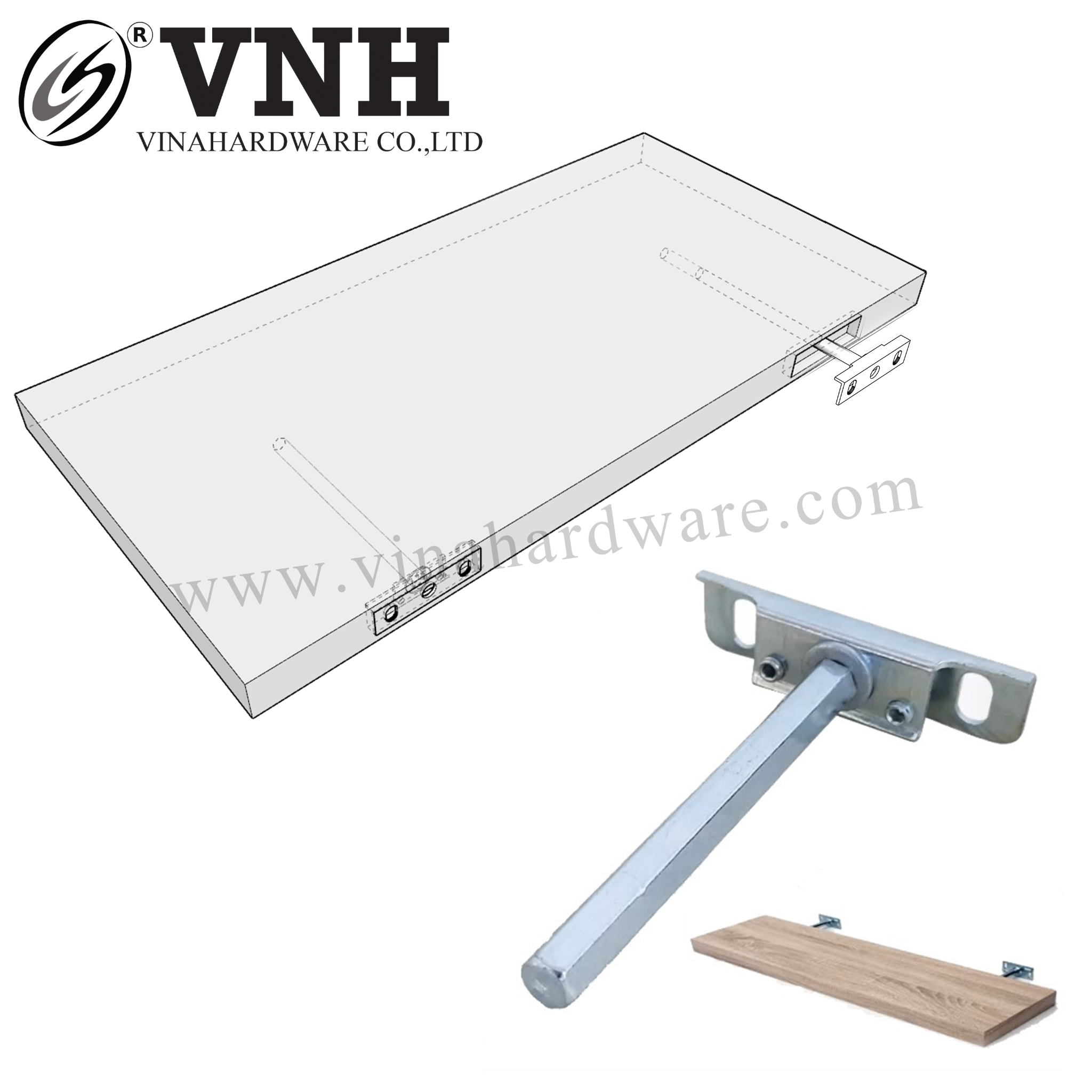 Pat ( Bas) âm đỡ kệ Vinahardware loại 150mm VNH USS904Z150-USS904Z150