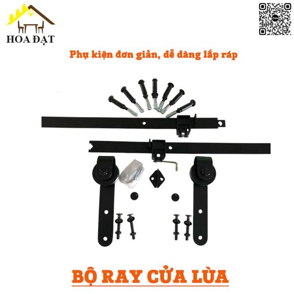 Bộ ray cửa lùa bánh xe Vinahardware phi 60-VNH001235