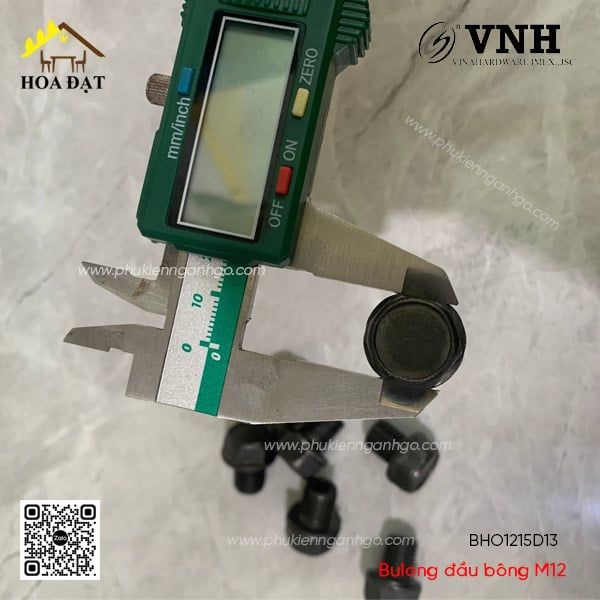 Bulong đầu bông Vinahardware loại M12, màu đen-BHO1213D17