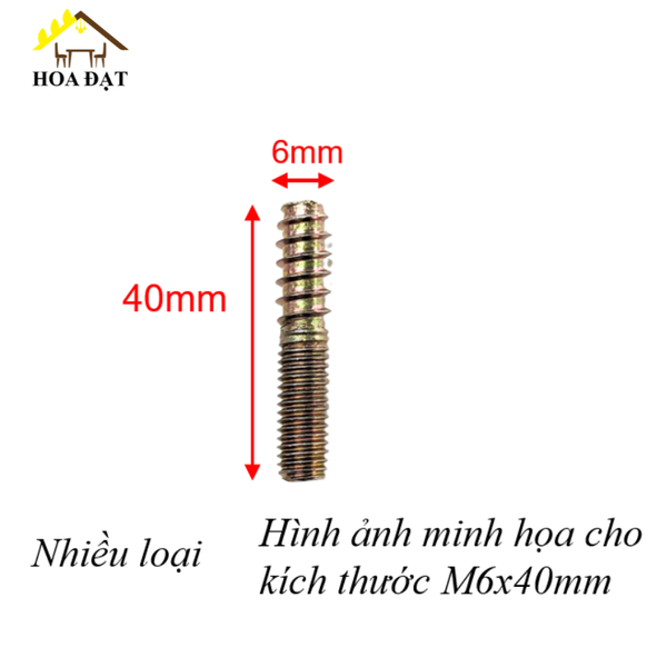 Guzong hai đầu bulong 5/16 Vinahardware, M6, M8 bảy màu-DES640Z23