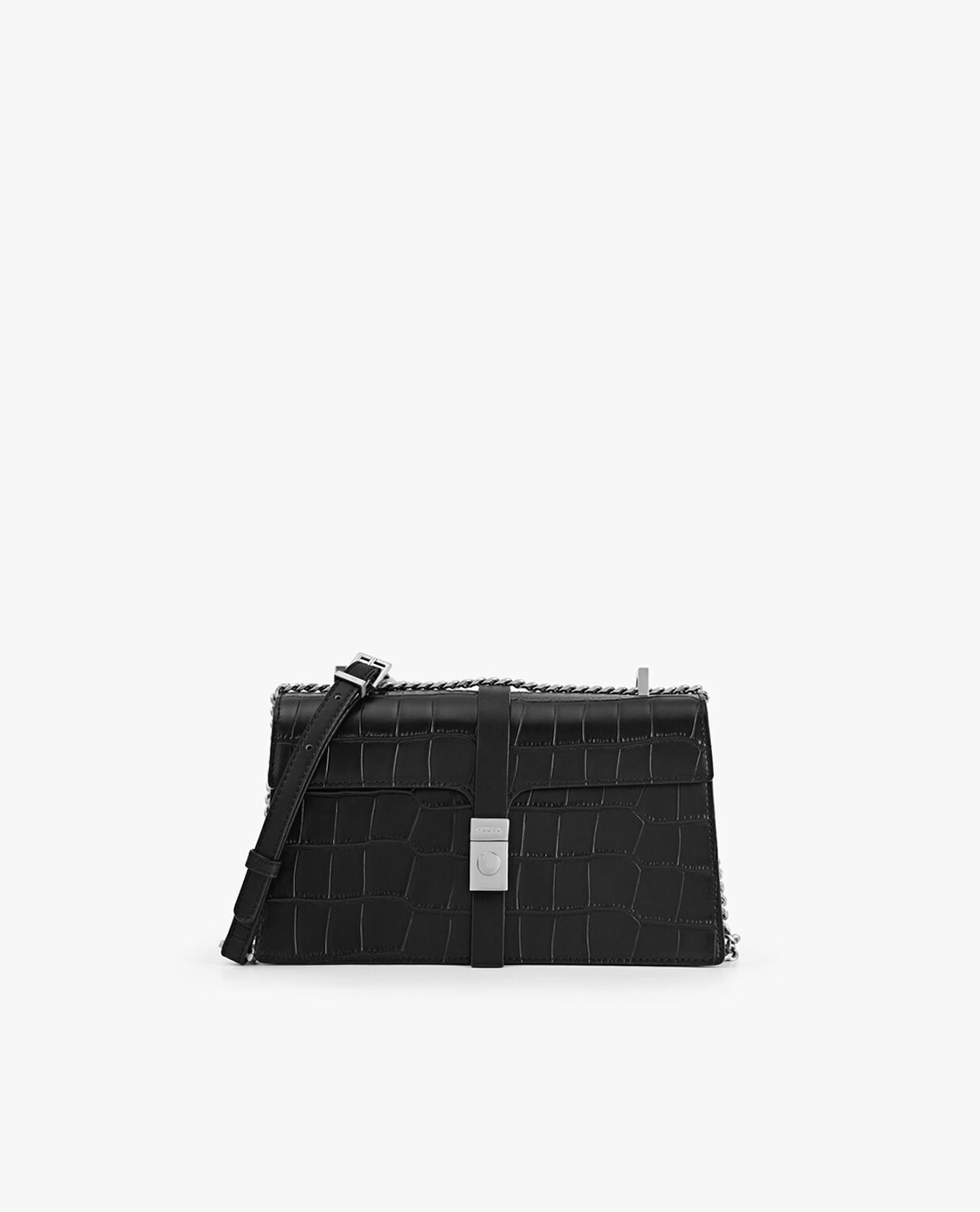 PEDRO - Túi đeo chéo nữ hình hộp chữ nhật Leather Croc Effect