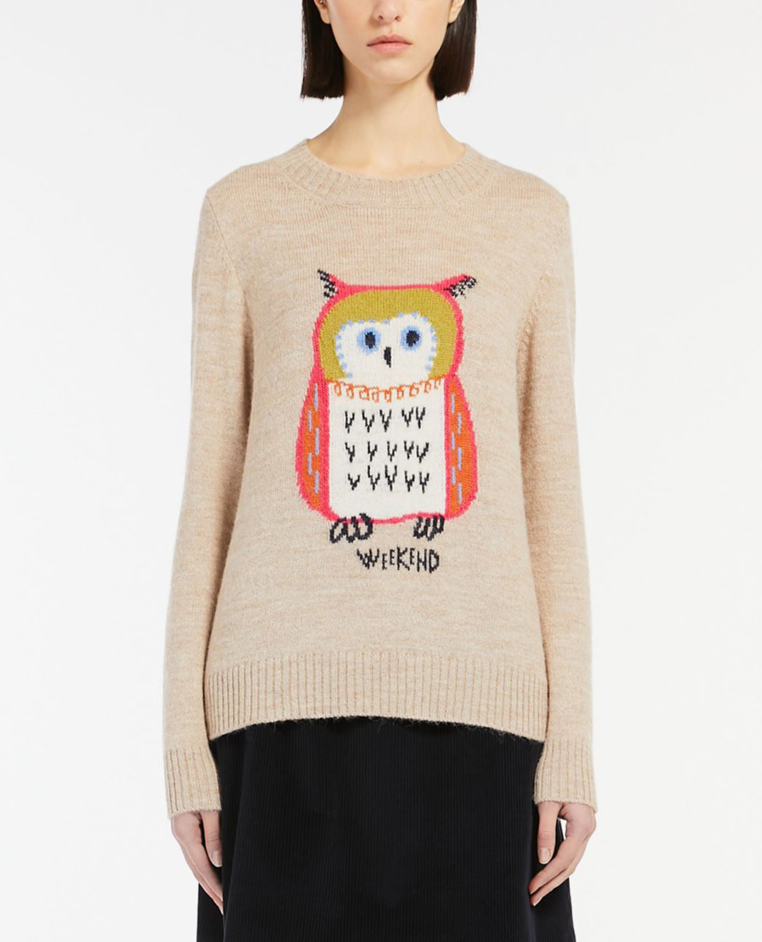 WEEKEND MAX MARA - Áo sweater nữ dệt kim cổ tròn dài tay Gallo