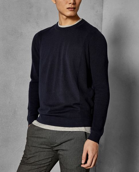 TED BAKER - Áo len nam dệt kim cổ tròn Trull