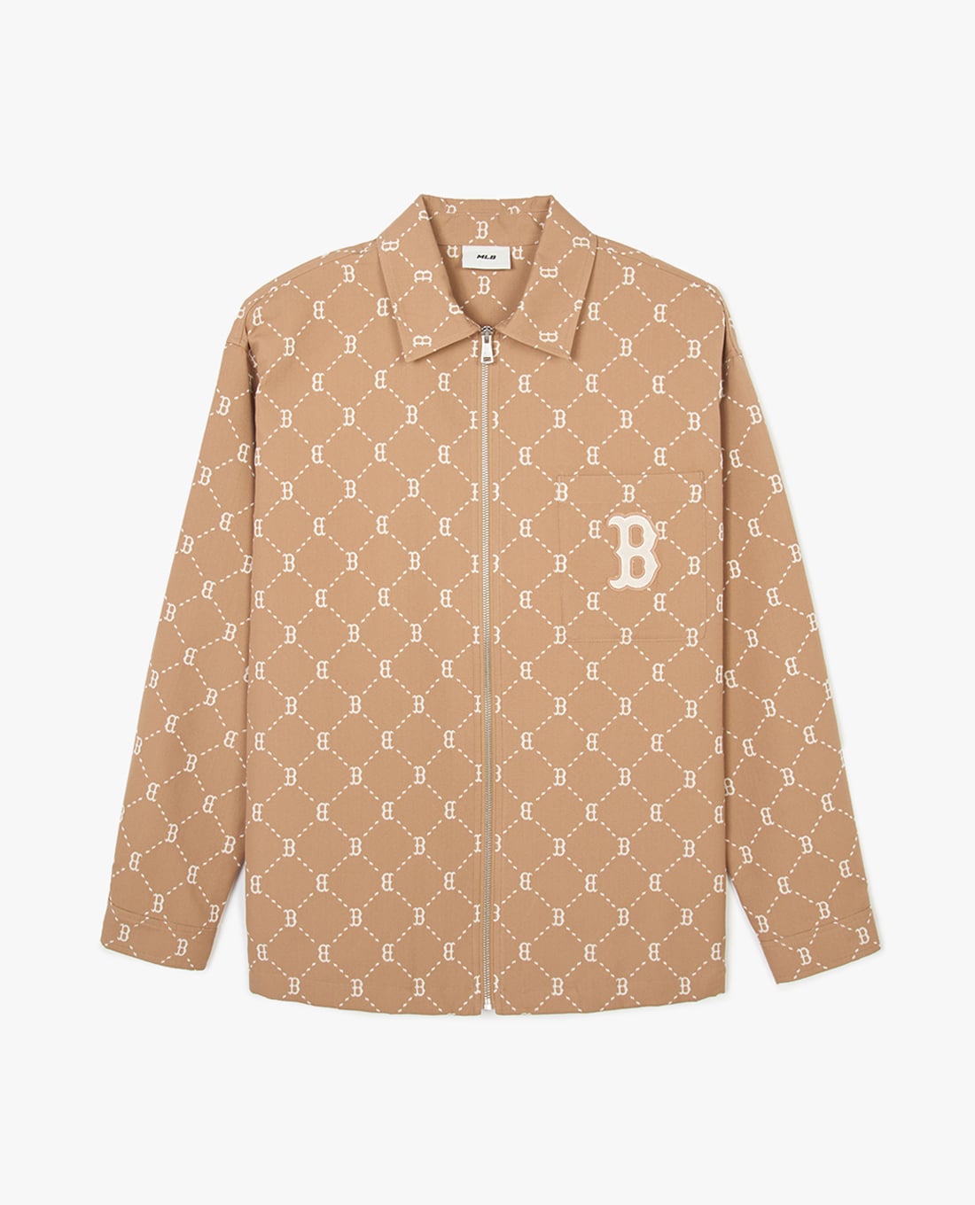 MLB - Áo sơ mi unisex cổ bẻ tay dài Monogram Jacquard