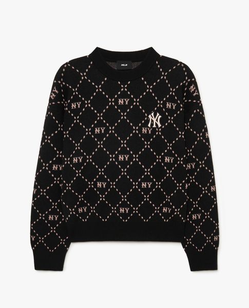 MLB - Áo sweater nữ cổ tròn tay dài Diamond Monogram