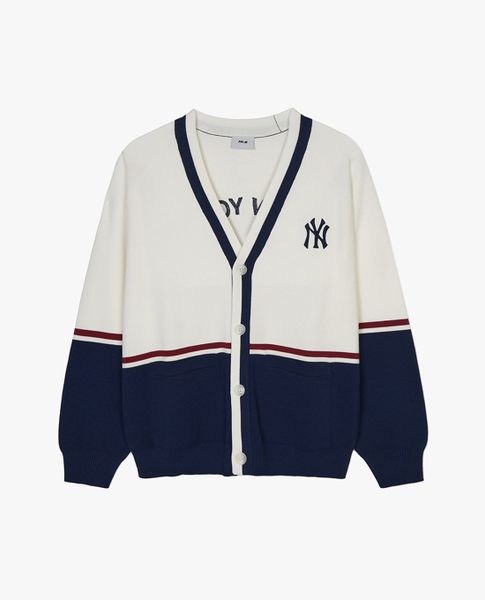 MLB - Áo khoác cardigan unisex cổ V tay dài Varsity New York Yankees