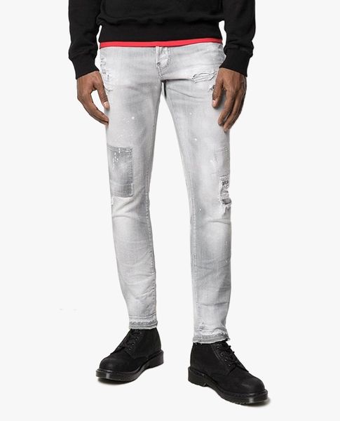 DSQUARED2 - Quần jeans nam denim rách vải phom skinny thời trang