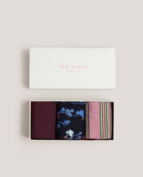 TED BAKER - Set 3 đôi vớ nam cổ cao Howkind