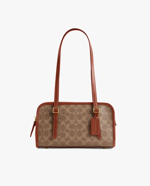 COACH - Túi đeo vai nữ phom chữ nhật Swing Zip Signature Canvas