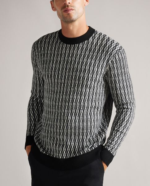 TED BAKER - Áo dệt kim nam cổ tròn dài tay Schie