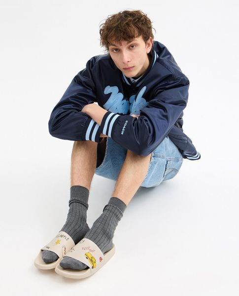 COACH - Dép nam quai ngang Pool Slide With Sketch Print