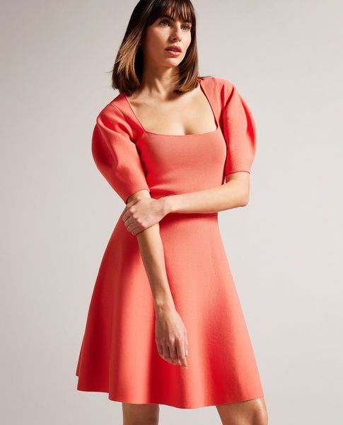 TED BAKER - Đầm mini cổ vuông tay ngắn Hayliy