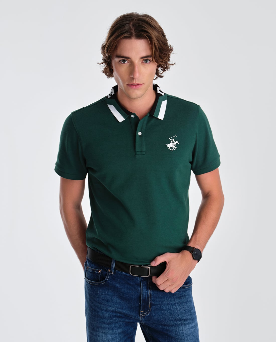 BEVERLY HILLS POLO CLUB - Áo polo nam cổ bẻ tay ngắn thời trang