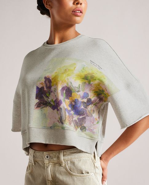 TED BAKER - Áo croptop nữ dệt kim tay ngắn Lainda