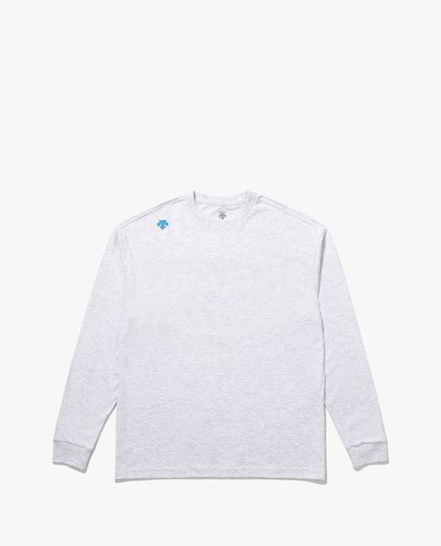 DESCENTE - Áo thun unisex cổ tròn tay dài Cotton Back Graphic