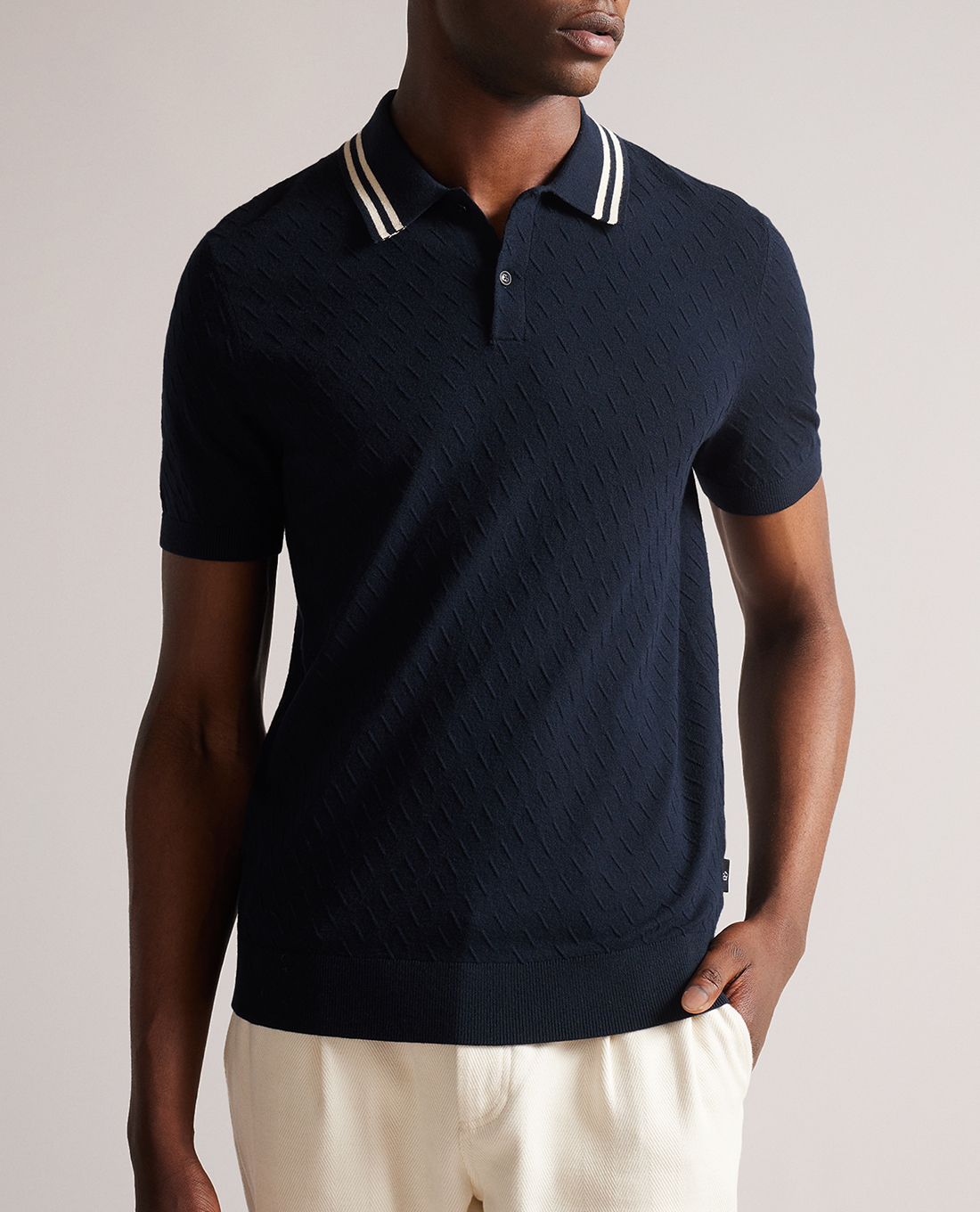 TED BAKER - Áo polo nam tay ngắn cổ bẻ Broch