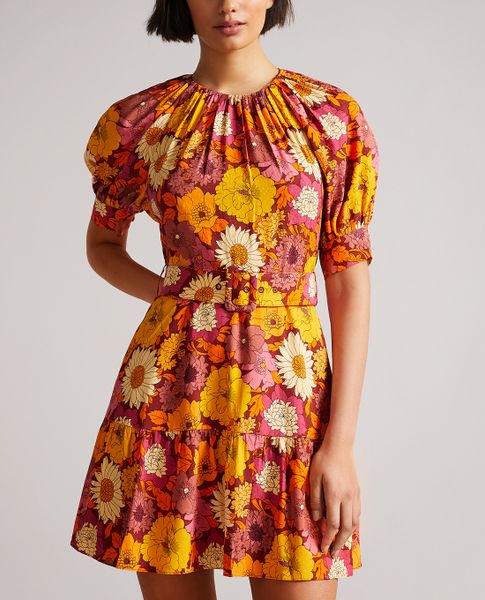 TED BAKER - Đầm mini tay ngắn cổ tròn Patti