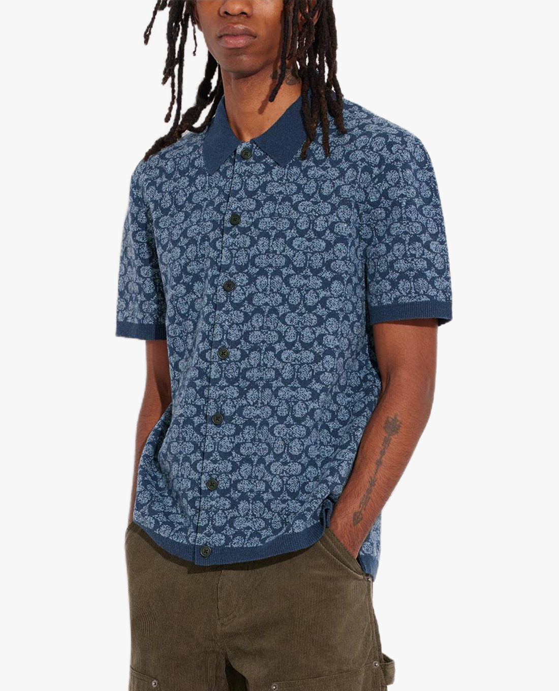 COACH - Áo polo nam cài nút Signature