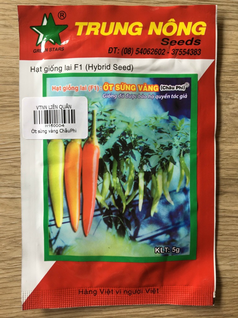 Ớt Sừng Vàng ( Châu Phi ) - Trung Nông hatgiong5sao