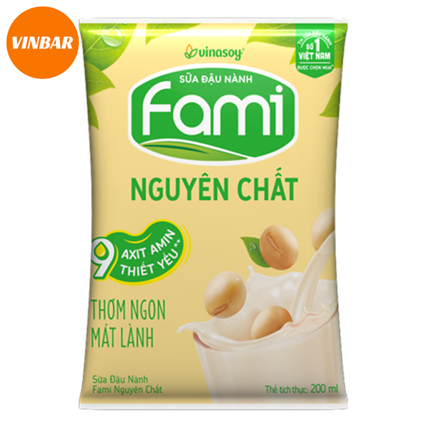 SỮA ĐẬU NÀNH FAMI NGUYÊN CHẤT CÓ ĐƯỜNG 200ML (40 BỊCH/THÙNG) – Vinbar ...