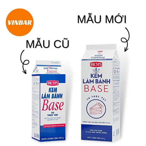 KEM TƯƠI TOPPING BASE RICH'S - HỘP CAO 907G | 0907.095.295 - 0988.408 ...