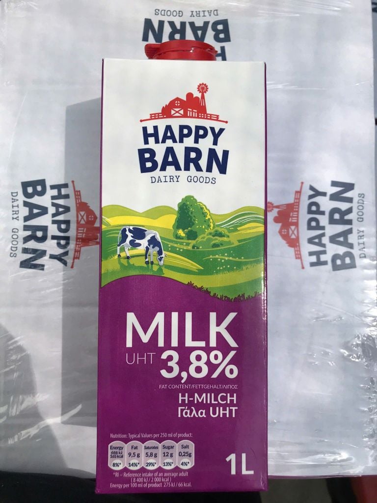 SỮA TƯƠI TIỆT TRÙNG HAPPY BARN 1 LÍT KHÔNG ĐƯỜNG (12 HỘP/THÙNG ...