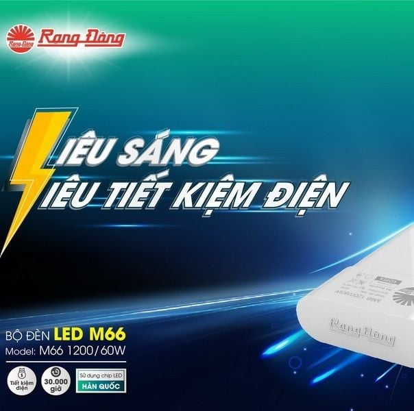 Bộ đèn led bán nguyệt 1m2 M66 60W Rạng Đông