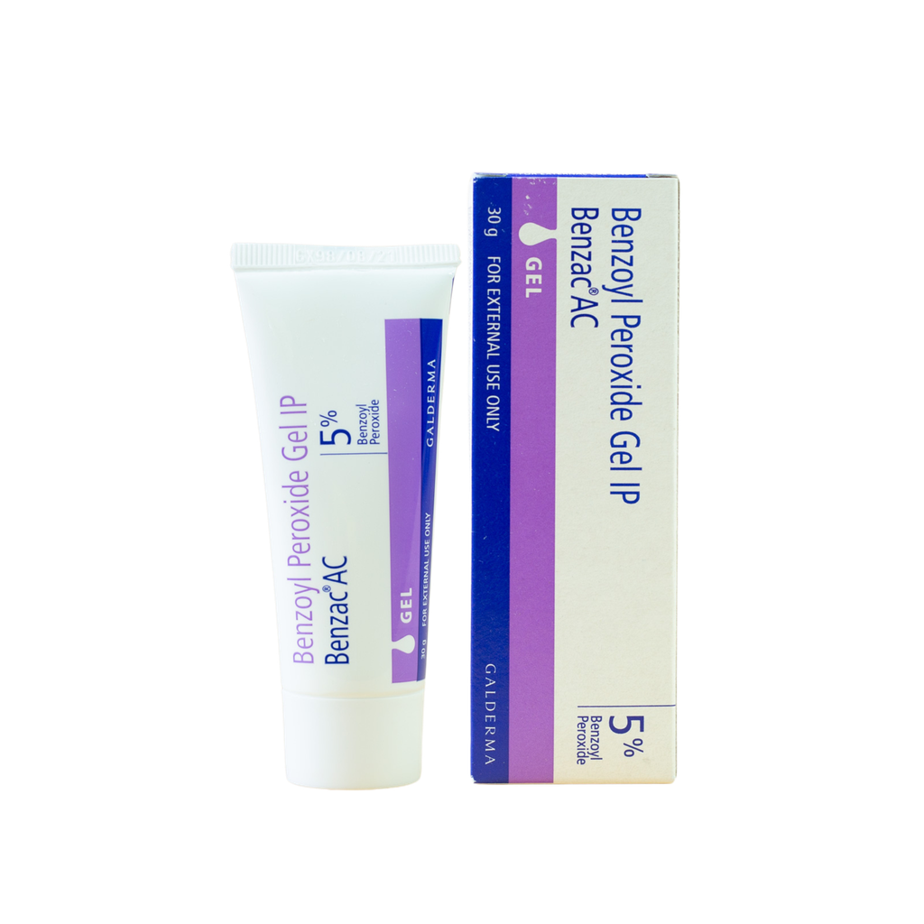 Benzac AC gel (30g) gel trị mụn 5% benzoyl peroxide & 2.5% Ấn Độ - chấm ...
