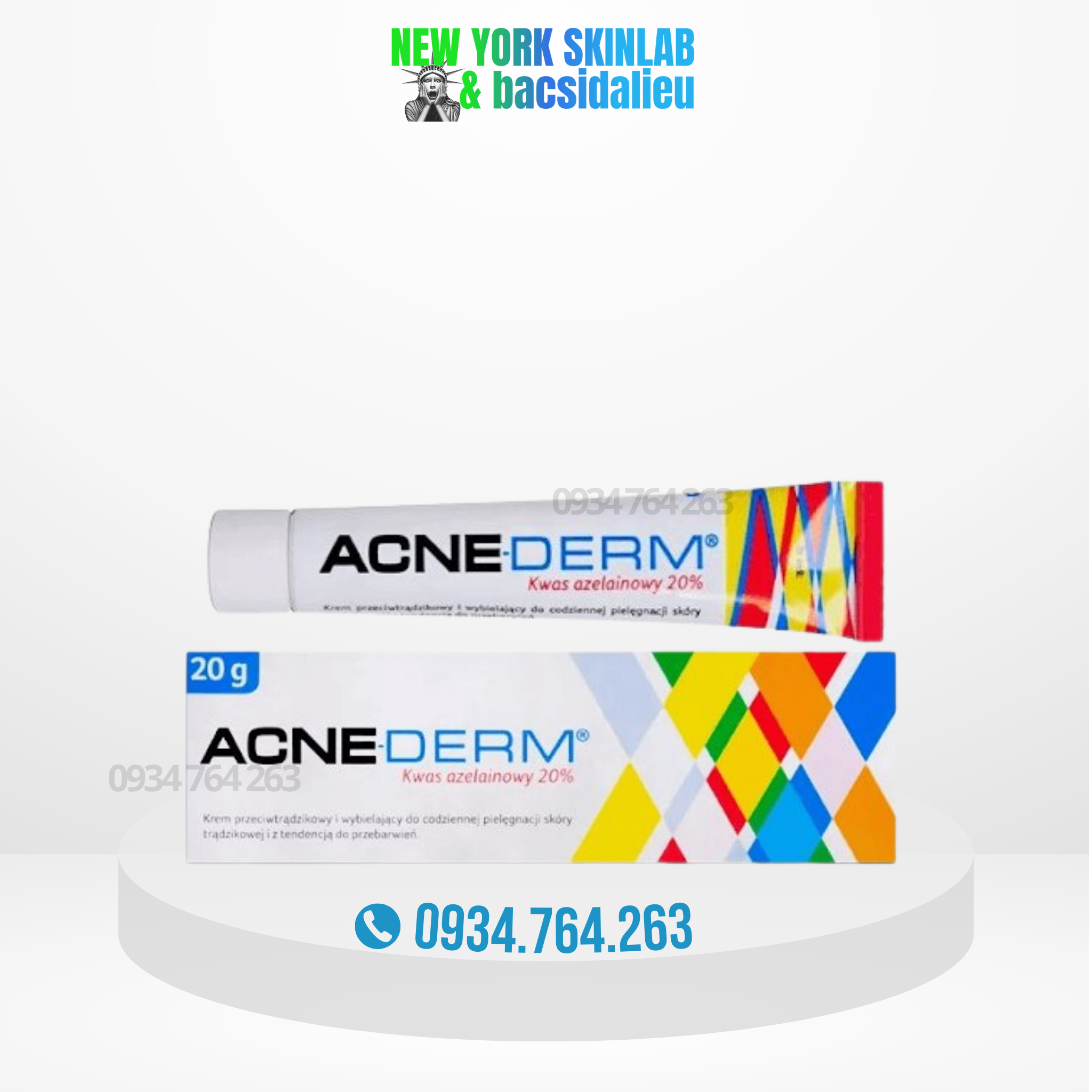 Acnederm cream (20g) kem trị thâm mụn azelaic acid 20% - mờ thâm, trị ...