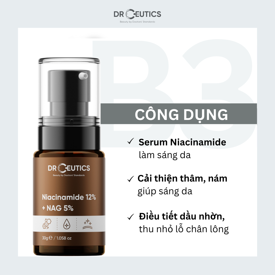 Serum B3 12% Dr Ceutics (30ml) tinh chất niacinamide 12% + NAG 5% mờ ...
