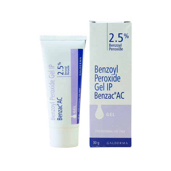 Benzac AC gel (30g) gel trị mụn 5% benzoyl peroxide & 2.5% Ấn Độ - chấm ...