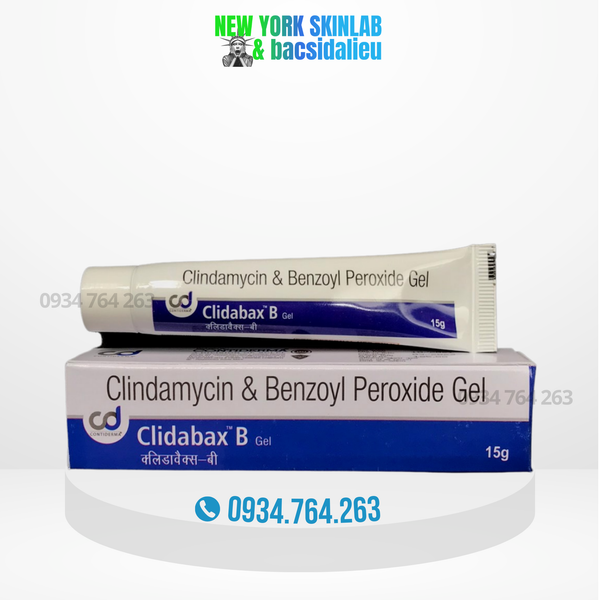 Clidabax B gel (15g) 2.5% benzoyl peroxide & 1% clindamycin kháng sinh ...